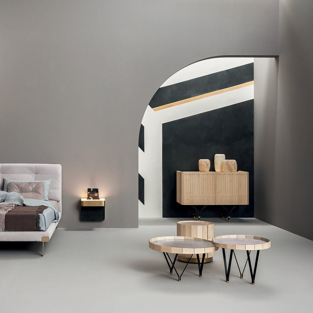 baxter - ninfea night table with leather top right fx – Gallery Design